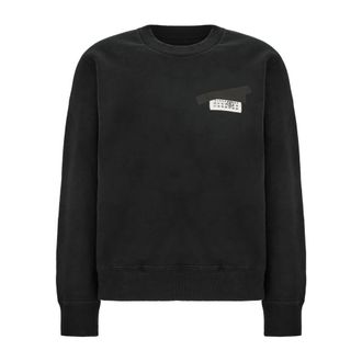 Maison Margiela Femme, Sweatshirts et sweats &agrave; capuche, Noir, Taille: 36 FR Pull ras du cou Numeric Signature Label