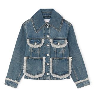 Ganni Femme, Vestes, Bleu, Taille: 38 FR Denim Vestes