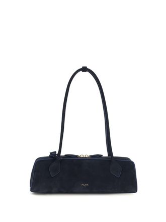 Alaia Le Teckel Calfskin Leather Shoulder Bag - Navy