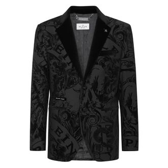 Philipp Plein Homme, Vestes, Noir, Taille: XL Wool Blazer Lord Fit