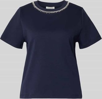 Christian Berg T-Shirt mit Perlen und Ziersteinbesatz