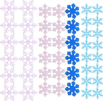 Soimiss 700 St&uuml;ck Konfetti Schneeflocken aus Kunststoff In Wei&szlig; und Blau Detailreiches Weihnachts und Hochzeitsdeko Konfetti Vielseitig f&uuml;r Party Tischdekorat