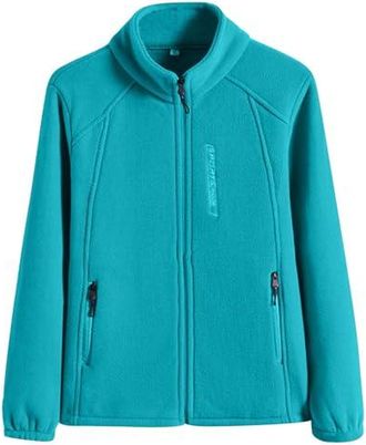 Generic Vestes en polaire pour femme - Manteau dhiver léger et chaud à manches longues - Fermeture éclair intégrale - Pull pelucheux à col montant avec poches