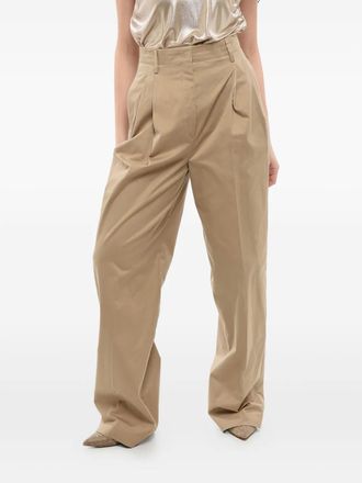 Prada pantalon pliss&eacute; &agrave; taille haute - Tons neutres