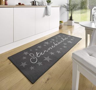 Hanse Home Loop Teppich Läufer - Teppichläufer Mit Schriftzug Weicher Kurzflor Teppich Modernes Design für Flur, Schlafzimmer, Kinderzimmer, Badezimmer, Wohnzimm