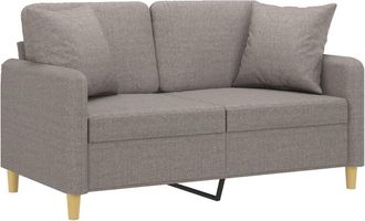 vidaXL 2-Sitzer-Sofa mit Zierkissen Taupe 120 cm Stoff Vidaxl