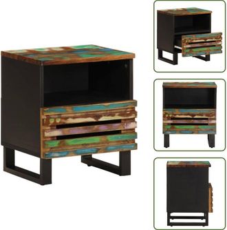 vidaXL The Living Store - Nachttisch 40x34x46 cm Altholz Massiv - Holz Nachttisch - Altholz Tisch - Vintage Nachttisch - Wohnzimmer M&ouml;bel