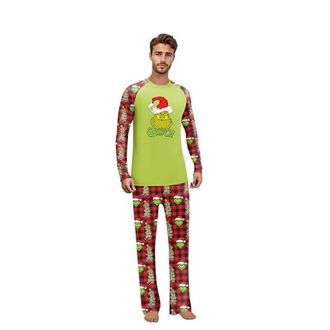 Generic Le Grinch Pyjama Noel Famille De Grinch The Deguisement Bebe Costume Coton Hiver Enfant Homme Adulte Ensembles Couple Pull Vetement Chaud Et Doux Noël