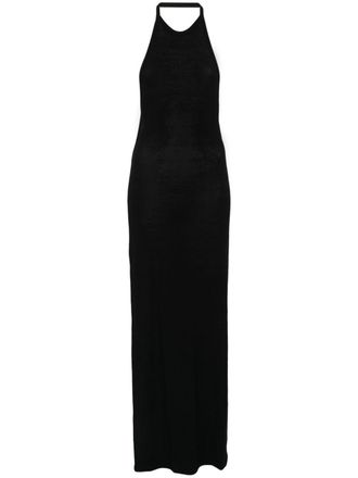 Saint Laurent Maxikleid mit Neckholder - Schwarz