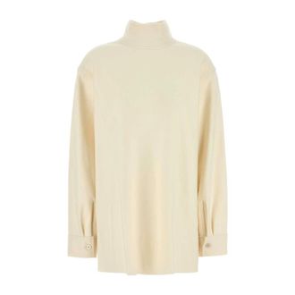 Jil Sander Cremefarbene Bluse aus Wollmischung - - Knitwear - Damen - Beige - M
