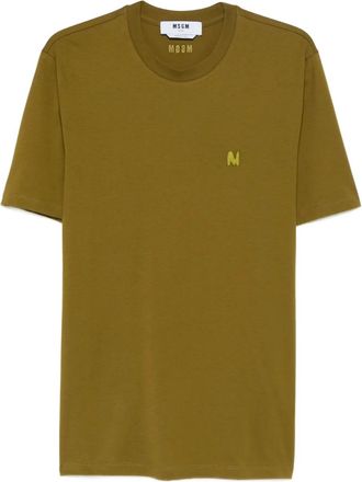 Msgm t-shirt à logo brodé - Vert
