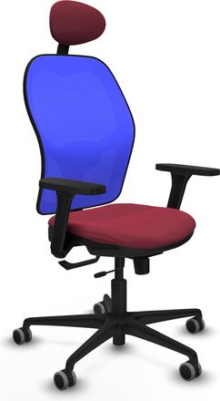 Piqueras y Crespo Ergonomischer 24-Stunden-Stuhl mit 3D-Armen, h&ouml;henverstellbare Lendenwirbelst&uuml;tze und festes Kopfteil, ausgestattet mit Syncro/Traslack und eingesprit