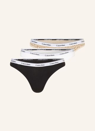 Calvin Klein 3er-Pack Strings Icon Logo braun