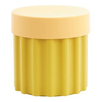 HowHomely Couchtisch 36x36x37 cm Design gelb Beistelltisch Leichter Seitentisch aus Kunststoff mit gl&auml;nzender Oberfl&auml;che Nachttisch dekoratives Element