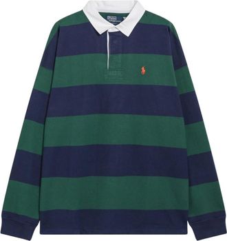 Polo Ralph Lauren Gestreiftes Jersey-Rugby-Shirt - - Tops - Herren - Gr&uuml;n - M
