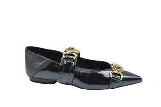 Kurt Geiger Pointed-Toe Black Flats With Decorative Gold Hardw - Gr. 36 (EU) - in Grau