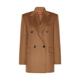Max Mara Zweireihiger Wollmantel - - Jackets - Damen - Braun - XS