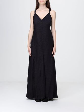120% Lino Robe Femme couleur Noir