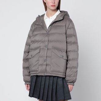 Miu Miu Stahlgraue Daunenjacke aus technischem Pong&eacute;-Gewebe