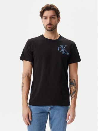 Calvin Klein Jeans T-Shirt Meta Monogram J30J325498 Schwarz Regular Fit