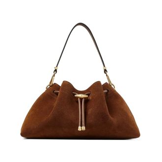 Jimmy Choo London Femme, Sacs, Brun, Taille: ONE Size Sac &agrave; Bandouli&egrave;re en Daim Marron &agrave; Cordon