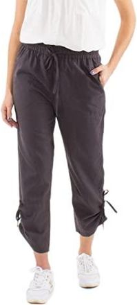 Coline Pantalon d&eacute;t&eacute; uni Coton et Lin - Couleur : Gris - Taille : L