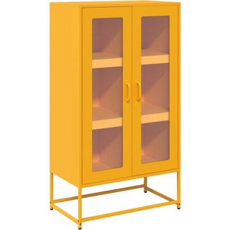 vidaXL Highboard Senfgelb 68x39x123 cm Stahl Vidaxl