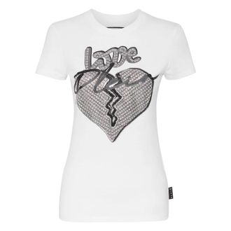 Philipp Plein T-Shirt Rundhalsausschnitt Pure Fit - - Tops - Damen - Wei&szlig; - L