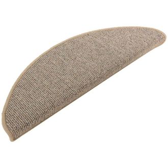 vidaXL Tapis descalier 15 pi&egrave;ces 65 x 21 x 4 cm Marron Demi-rond Grand vidaXL