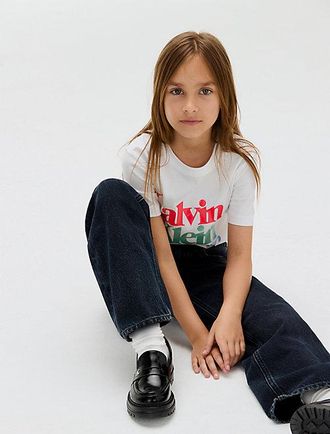 Calvin Klein Logo-t-shirt - Bright White - M&auml;dchen - 14 Jahre (164 cm)