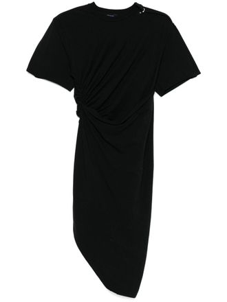 MUGLER robe mi-longue à détails de piercings - Noir