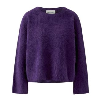 Oui Rundhals-Strickpullover - - Knitwear - Damen - Lila - M