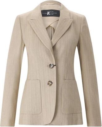 Luisa Cerano Femme, Vestes, Brun, Taille: 40 FR Blazer ajust&eacute; &agrave; simple boutonnage