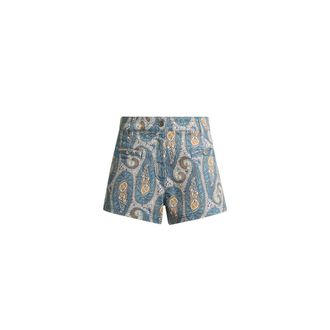 Etro Femme, Shorts, Multicolore, Taille: W26 Printed Denim Shorts