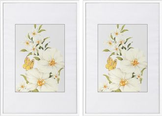 Woltu Bilderrahmen 21x29,7cm DIN A4 Set of 2 Fotorahmen aus Kunststoff mit Passepartout, Posterrahmen zum vertikalen oder horizontalen Aufhängen/Aufstellen,