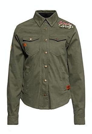 Queen Kerosin Spread Your Wings Chemise pour Dames (Olive,S)