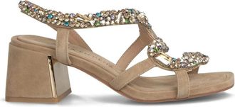 Alma En Pena Alma EN Pena, Femme, Chaussures, Beige, Taille: 42 EU Sandale &agrave; talon serpent