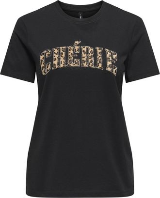 Only Onlditte Life Rhnstn S/S Animal Top JRS