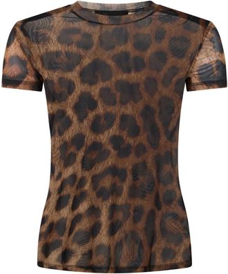 Philipp Plein Femme, Tops, Brun, Taille: 38 FR T-Shirt Pure Leopard