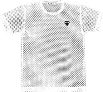 Comme Des Gar&ccedil;ons Homme, Tops, Blanc, Taille: M Ax-T352-051 Mesh T-Shirt