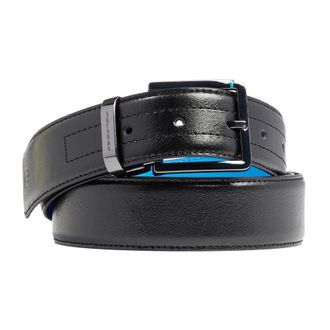 Piquadro Homme, Accessoires, Noir, Taille: ONE Size Ceinture en cuir avec boucle &agrave; ardillon