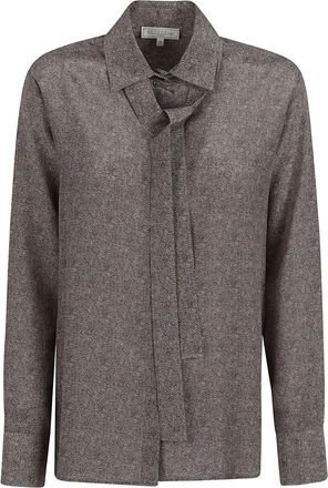 Antonelli blouse nouée à motif de chevrons - Marron