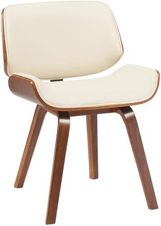 Clp Chaise de Salle &agrave; Manger Beverley Rev&ecirc;tement en Similicuir, Chaise de Cuisine avec Bois courb&eacute;, avec Dossier, Couleur:Noyer/cr&egrave;me