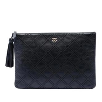 Chanel Pre-owned Pochette matelass&eacute; en cuir dagneau - Femme - Pre-owned - Noir - Taille: ONE Size