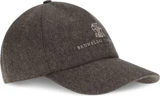 Brunello Cucinelli M038P9850 Logo Embroidered Baseball Cap - Gray