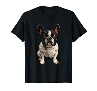 Whyitsme Design Schwarz-wei&szlig;e Piebald-Illustration Franz&ouml;sische Bulldogge T-Shirt