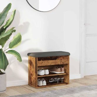 vidaXL Vidaxl - Banc &agrave; chaussures vieux bois 62x32x50 cm bois ding&eacute;nierie