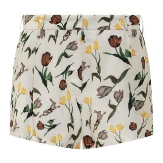 Marni Femme, Shorts, Multicolore, Taille: 36 FR Shorts avec Imprim&eacute; Tulipes et Li&egrave;vres