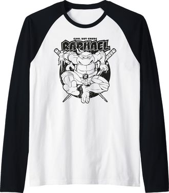 Teenage Mutant Ninja Turtles TMNT Raphael Cool Crude Ninja Schablone Graffiti Pose Classic Raglan