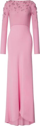 Alberta Ferretti robe courte ceinturée à manches longues - Rose